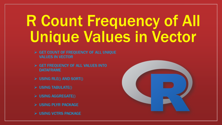 R Count Frequency Of All Unique Values In Vector Spark By Examples