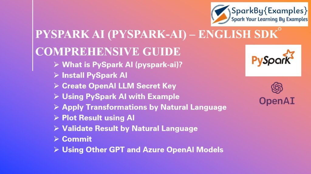 Pyspark Ai Pyspark Ai English Sdk Comprehensive Guide Spark By Examples 