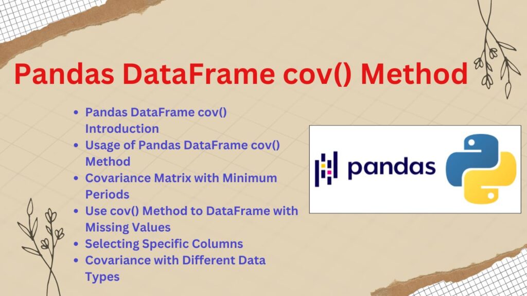Pandas Dataframe Cov Method Spark By Examples