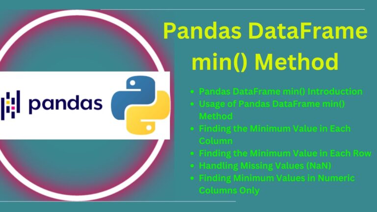 Pandas DataFrame min() Method - Spark By {Examples}