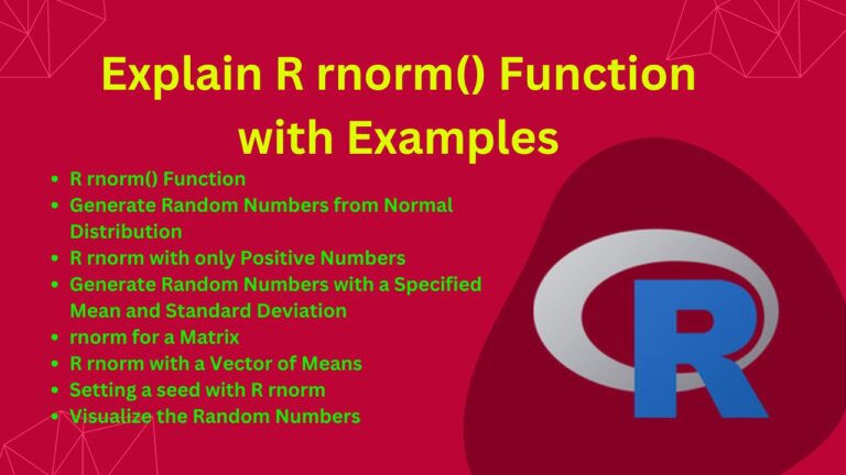 Explain R Rnorm Function With Examples Spark By Examples